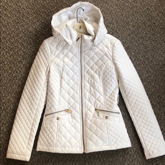 Guess | Jackets & Coats | Guess White Leather Jacket | Poshmark